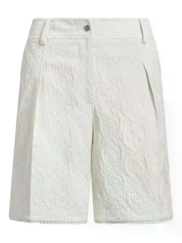 Etro Paisley Jacquard Bermuda Shorts - White