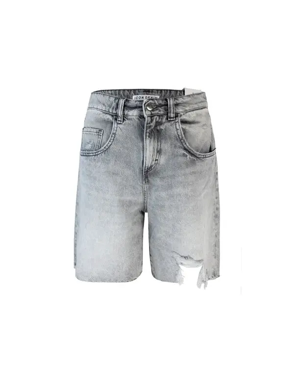 Icon Denim Denim Shorts In Grey - 39% Off | Editorialist