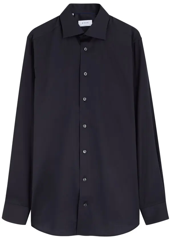 Eton Cotton-twill Shirt - Navy