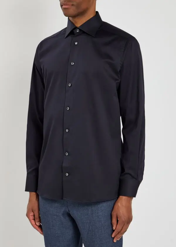 Eton Cotton-twill Shirt - Navy