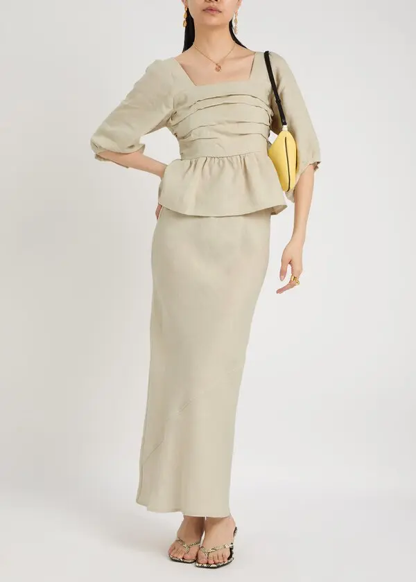 Casa Raki Idra Ruched Linen Blouse