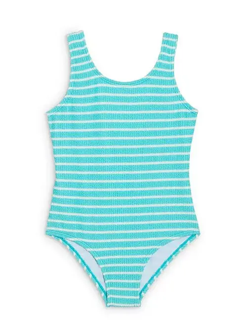 LIMEAPPLE Crinkle One Piece Swimsuit - Blue Radiance Stripe