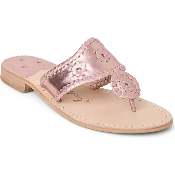 Jack Rogers Metallic Flat Sandal - Rose Quartz