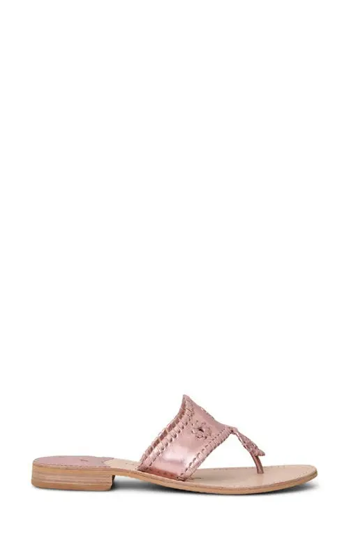Jack Rogers Metallic Flat Sandal - Rose Quartz