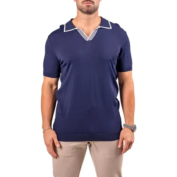 MACEOO Tipped Johnny Collar Polo