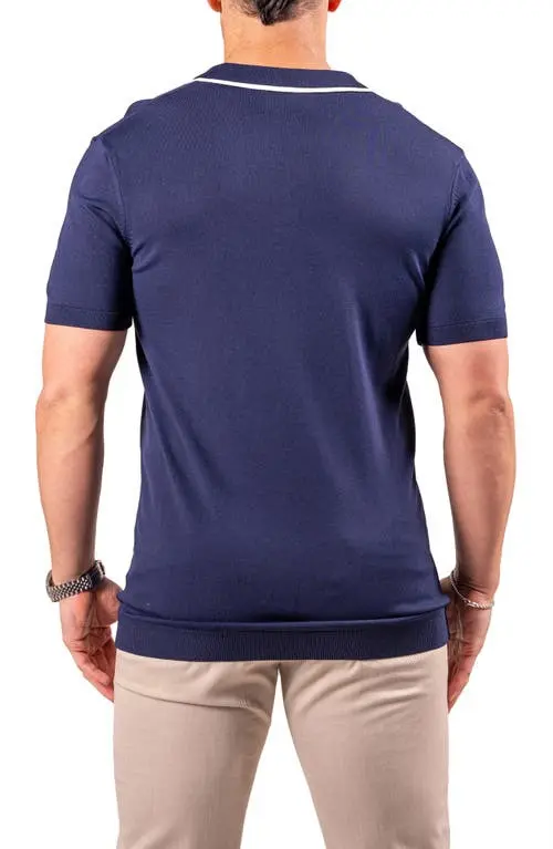 MACEOO Tipped Johnny Collar Polo