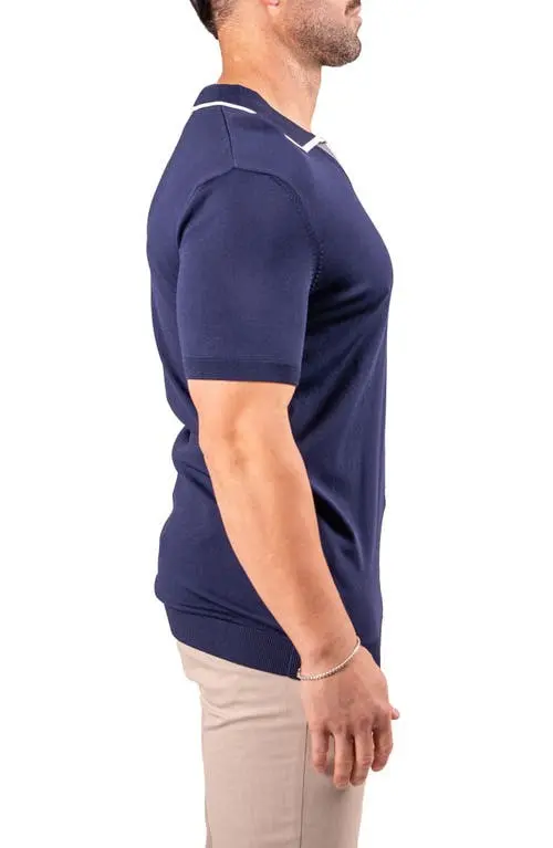 MACEOO Tipped Johnny Collar Polo