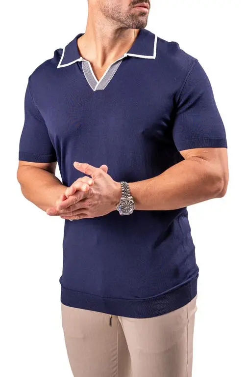 MACEOO Tipped Johnny Collar Polo