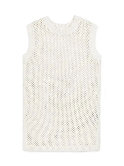 LIMEAPPLE Crochet Knit Swim Coverup - White