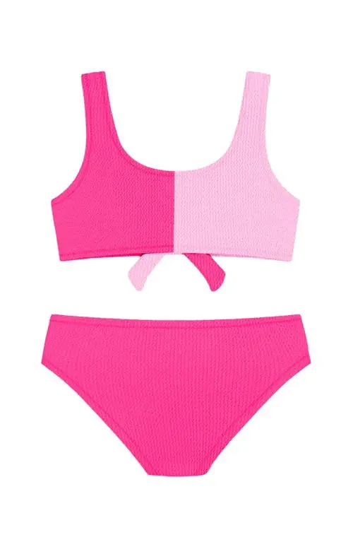 LIMEAPPLE Crinkle Tie Two-piece Swimsuit - Pink