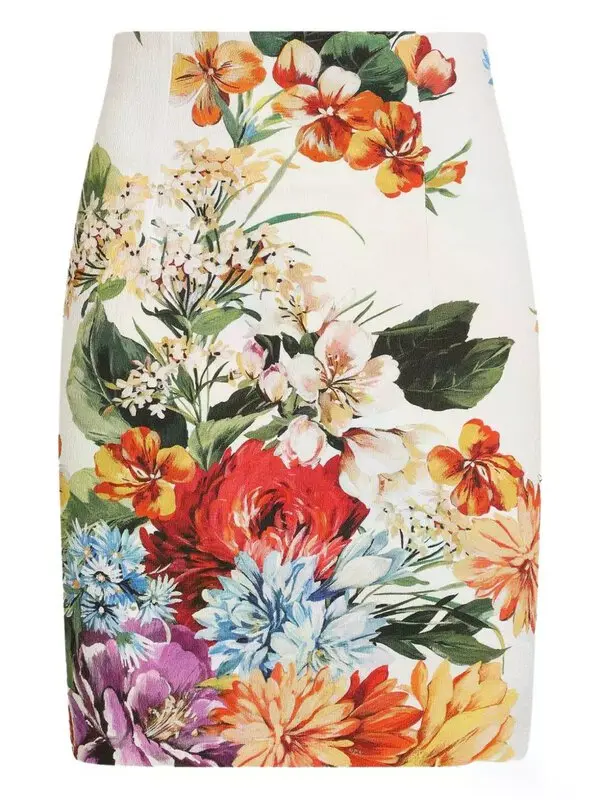 Dolce & Gabbana Floral-print Mini Dress - White
