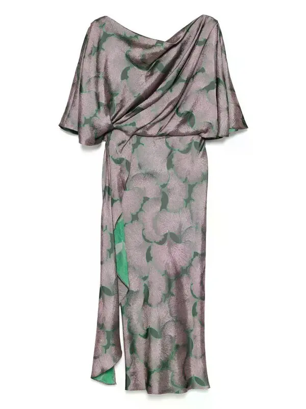 Amsale Jacquard Draped Dress