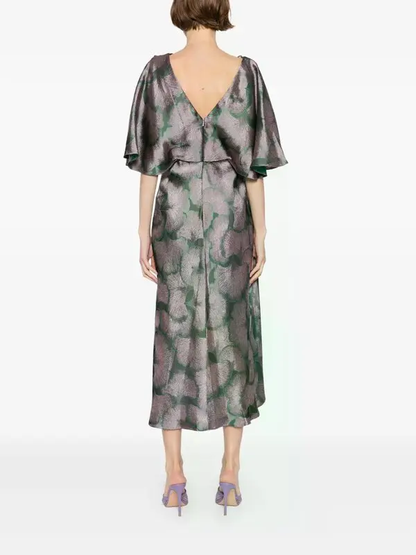 Amsale Jacquard Draped Dress