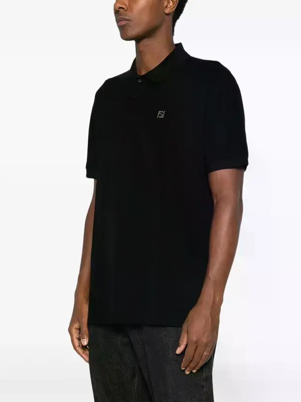 Fendi Piqué Polo Shirt - Black