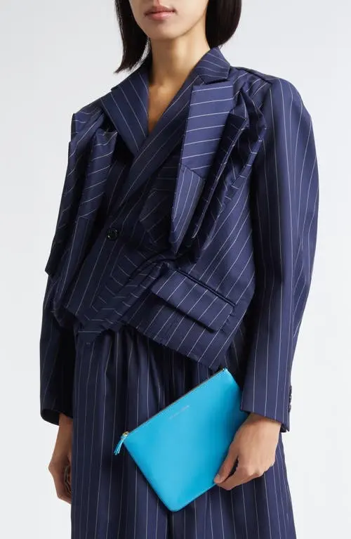 Comme Des Garçons Classic Leather Zip-up Pouch - Blue