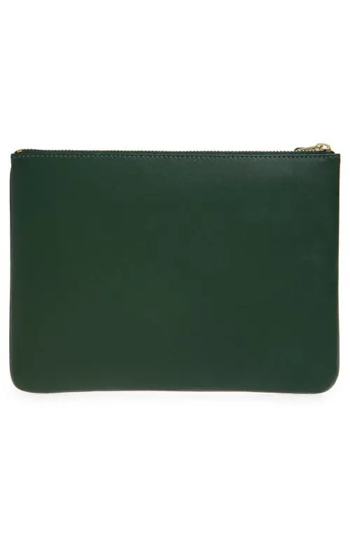 Comme Des Garçons Classic Leather Zip-up Pouch - Bottle Green