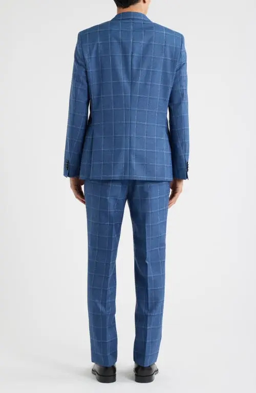 Hugo Boss Huge Slim Fit Windowpane Check Wool Suit