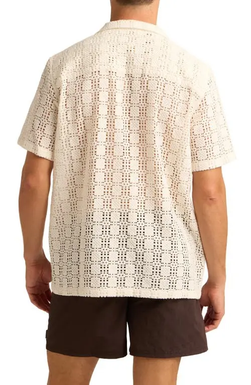 AUTO-REPLY™ Alex Raschel Square Knit Camp Shirt - Cloud