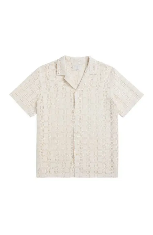 AUTO-REPLY™ Alex Raschel Square Knit Camp Shirt - Cloud