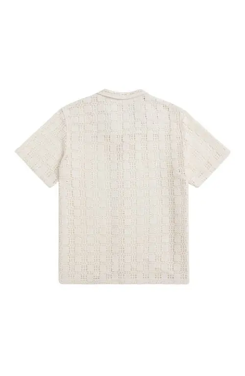 AUTO-REPLY™ Alex Raschel Square Knit Camp Shirt - Cloud
