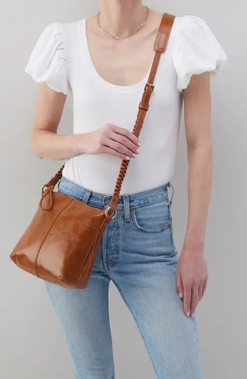 Hobo Medium Lasso Leather Crossbody Bag - Truffle