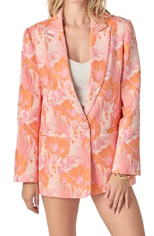 Endless Rose Floral Jacquard Blazer - Pink Multi