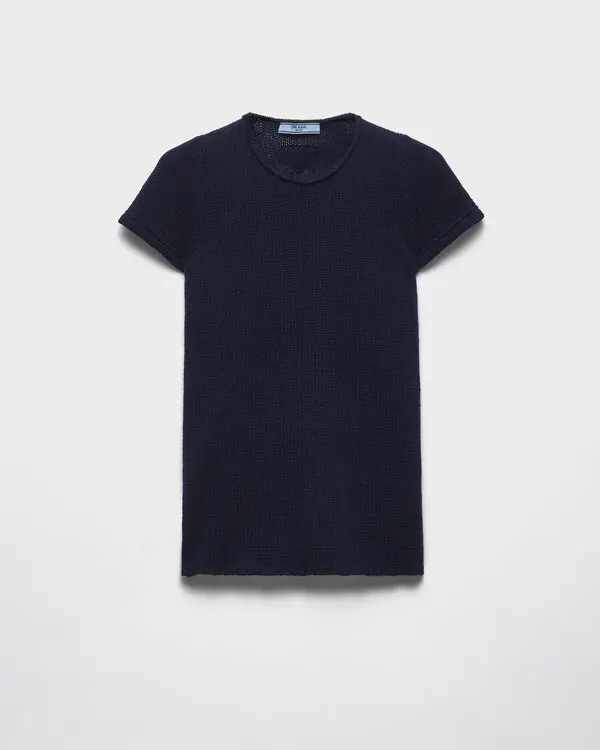 Prada Cashmere Slim-fit Short-sleeve Sweater