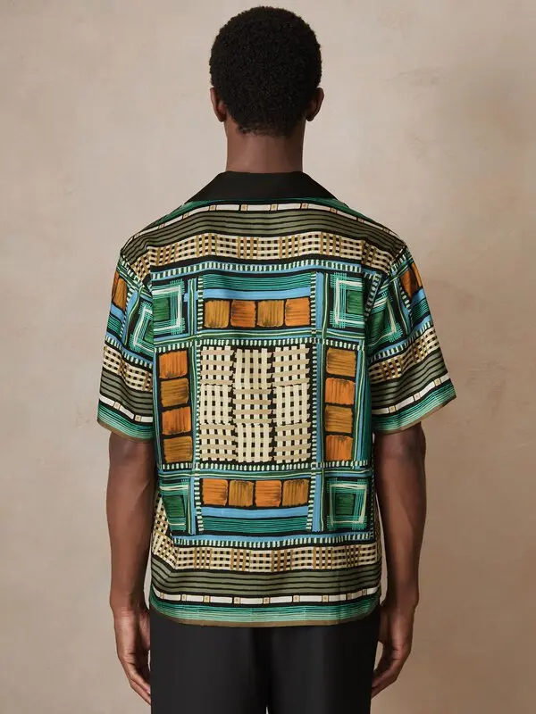 REISS Sala | Ché Printed Cuban-collar Shirt