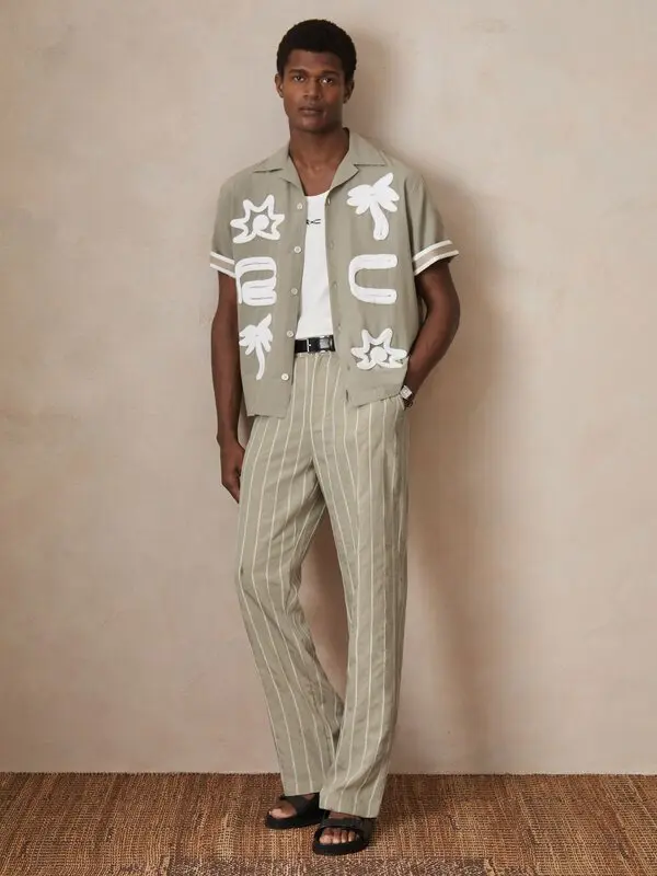 REISS Angus Ché Pinstripe Wide-leg Trousers