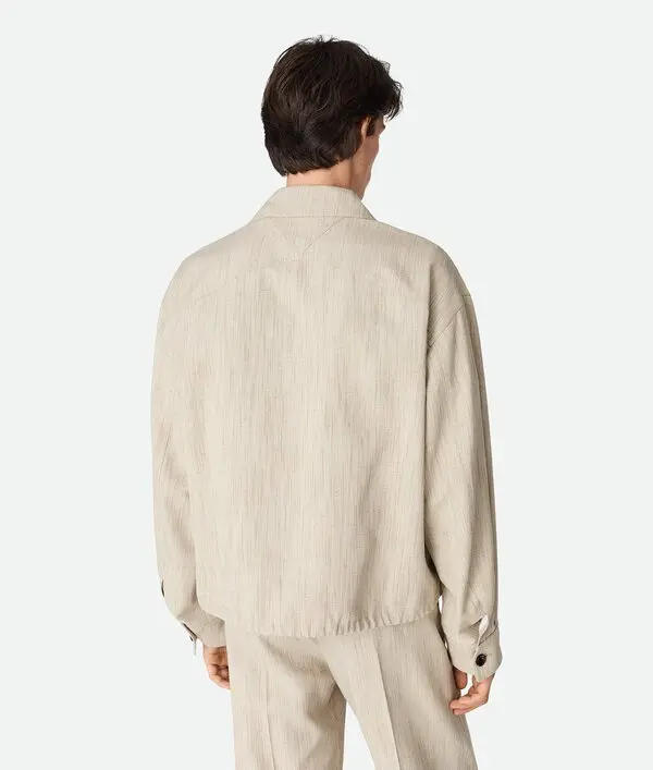 Bottega Veneta Viscose And Silk Kimono Blouson - Grey Putty