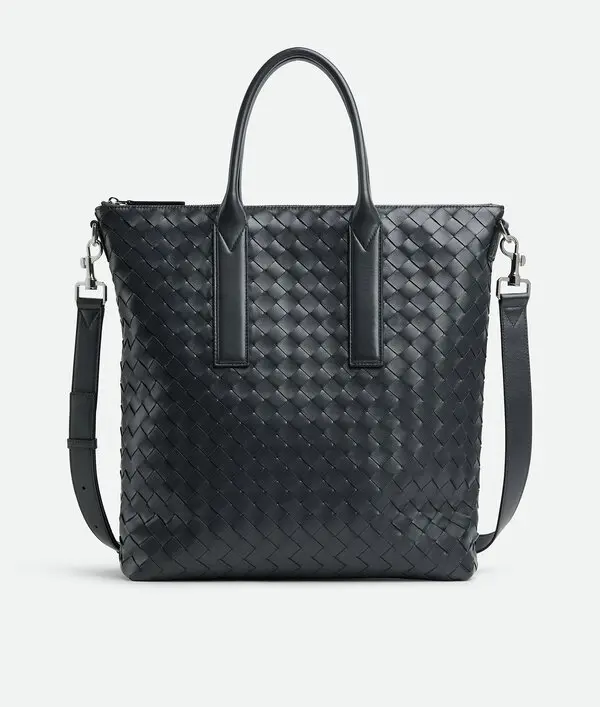 Bottega Veneta Intrecciato Zipped North-south Tote - Ardoise