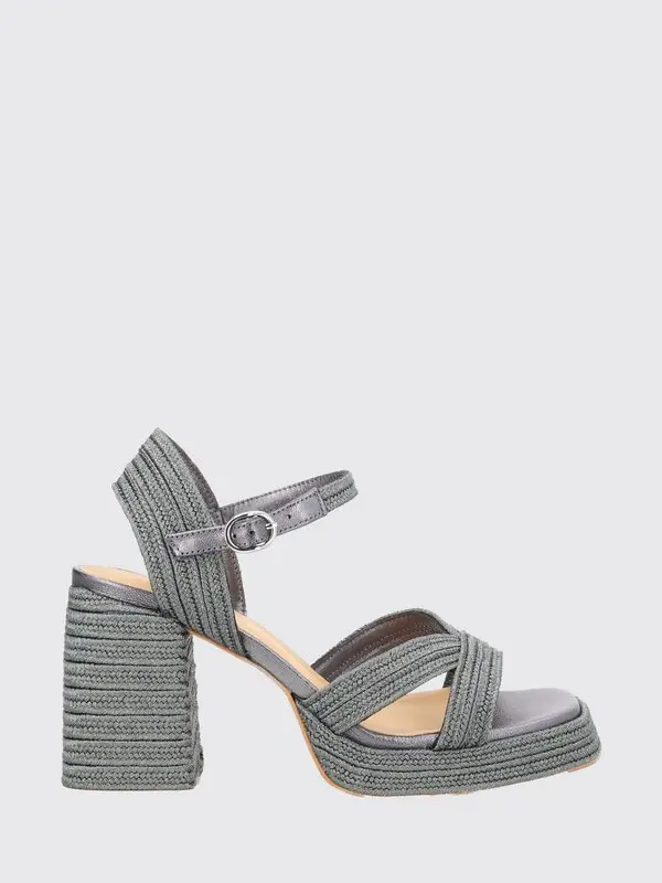 CastaÑer Heeled Platform Sandals - Grey