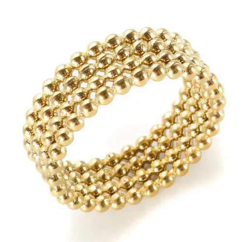MAZIN JEWELS Triple Bead Ring - Gold