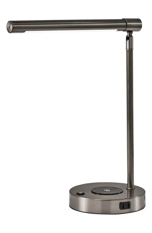 ADESSO Dax Led Wireless Charging Desk Lamp - Brushed Steel