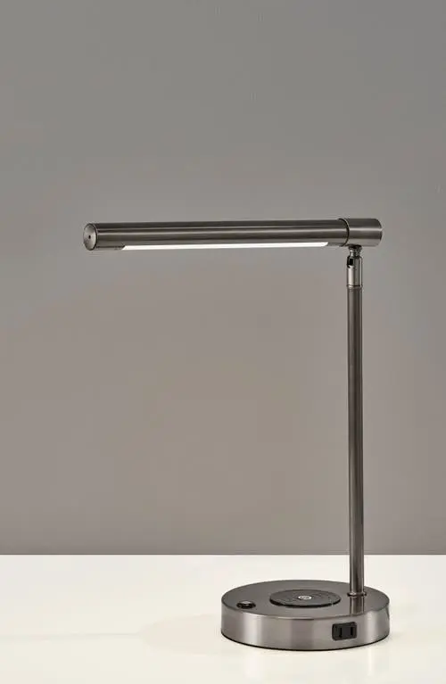 ADESSO Dax Led Wireless Charging Desk Lamp - Brushed Steel