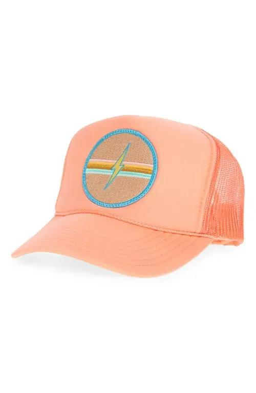 FRIDAY FEELIN’ Embroidered Patch Trucker Hat - Coral