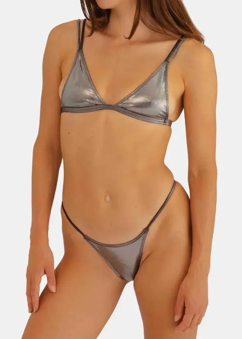 MINIMALE ANIMALE Matrix Lucid Bikini Top - Silver
