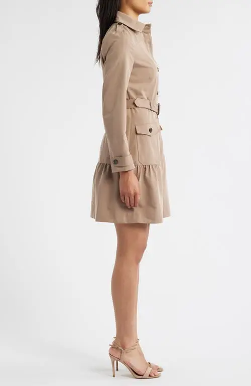 TAHARI ASL Safari Belted Long Sleeve Minidress