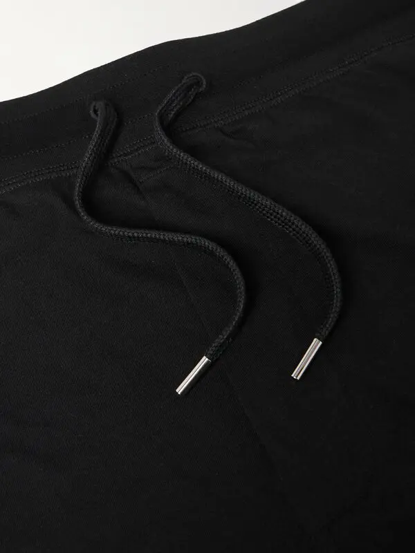 Paul Smith Straight-leg Cotton-jersey Shorts With Logo - Black