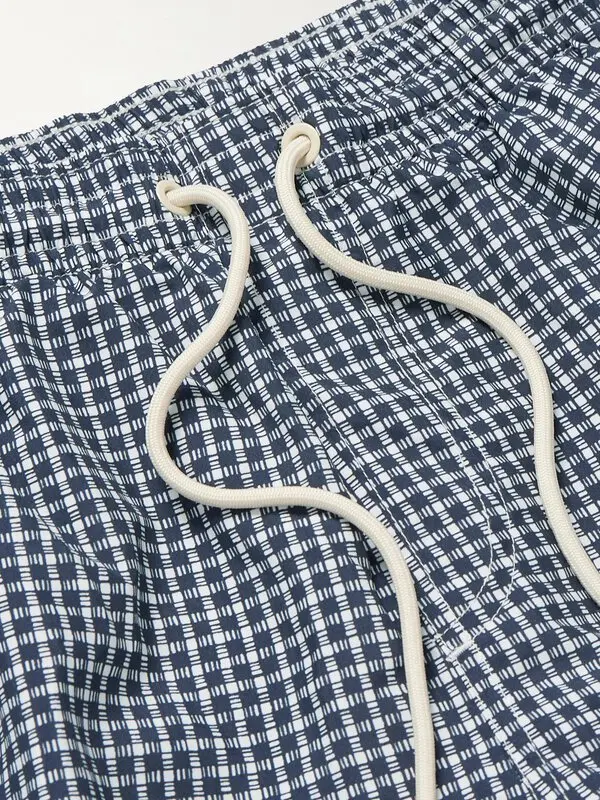 Loro Piana Daneu Straight-leg Mid-length Checked Swim Shorts