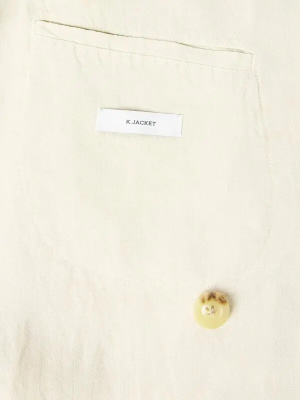 Boglioli Double-breasted Herringbone Linen Suit Jacket