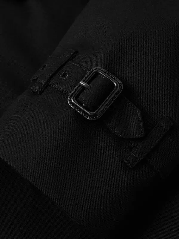 Burberry Kensington Double-breasted Cotton-gabardine Trench Coat - Black