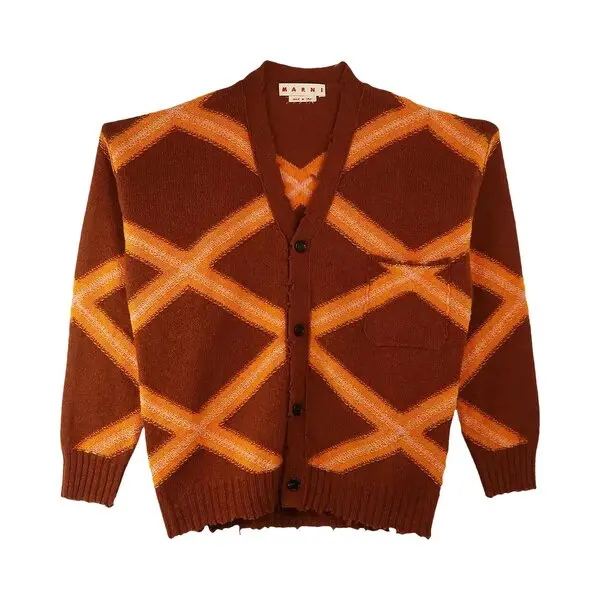 Marni Intarsia Argyle Cardigan