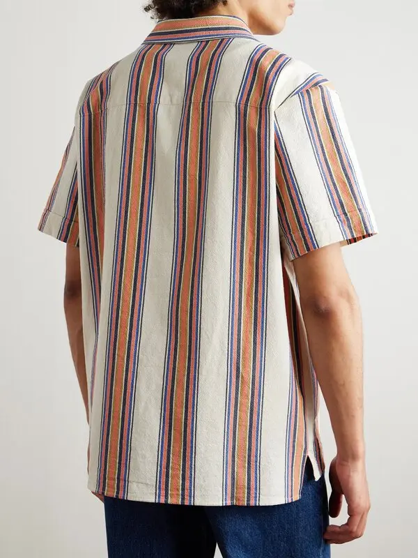 A.p.c. Ross Striped Cotton Shirt - Orange