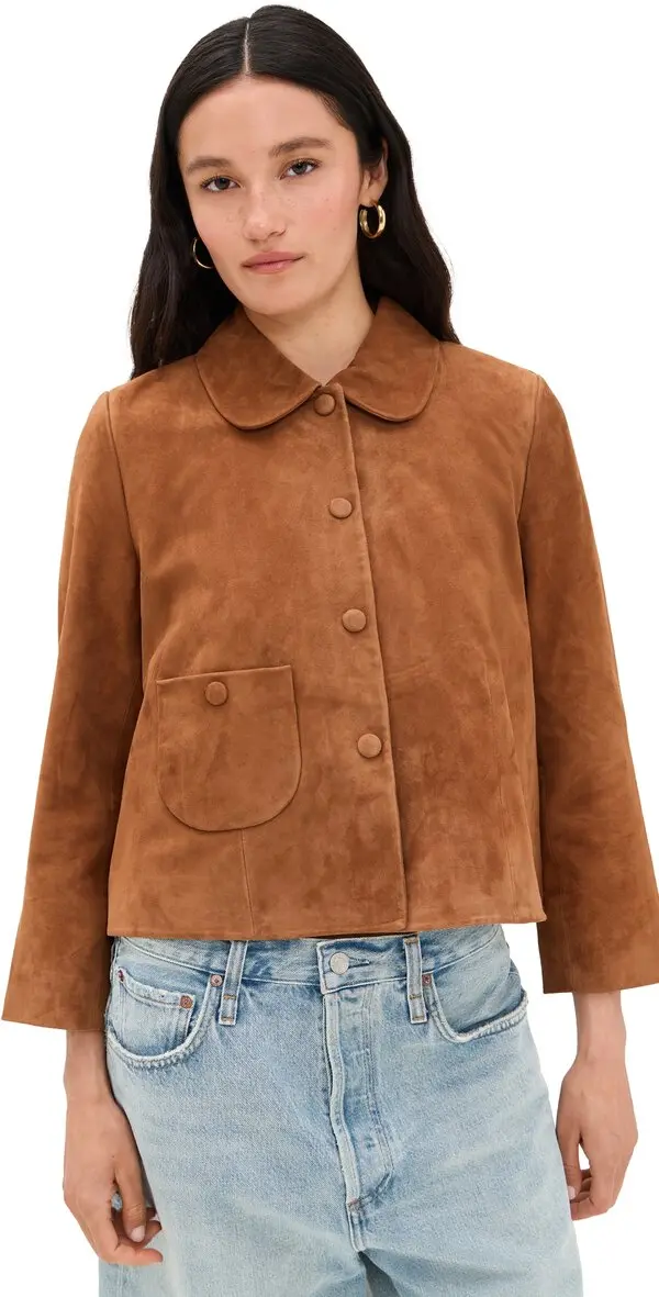 Ba&sh Milas Suede Jacket - Camel