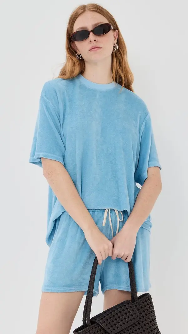 LE BOP Farrah Terry Tee - Blue
