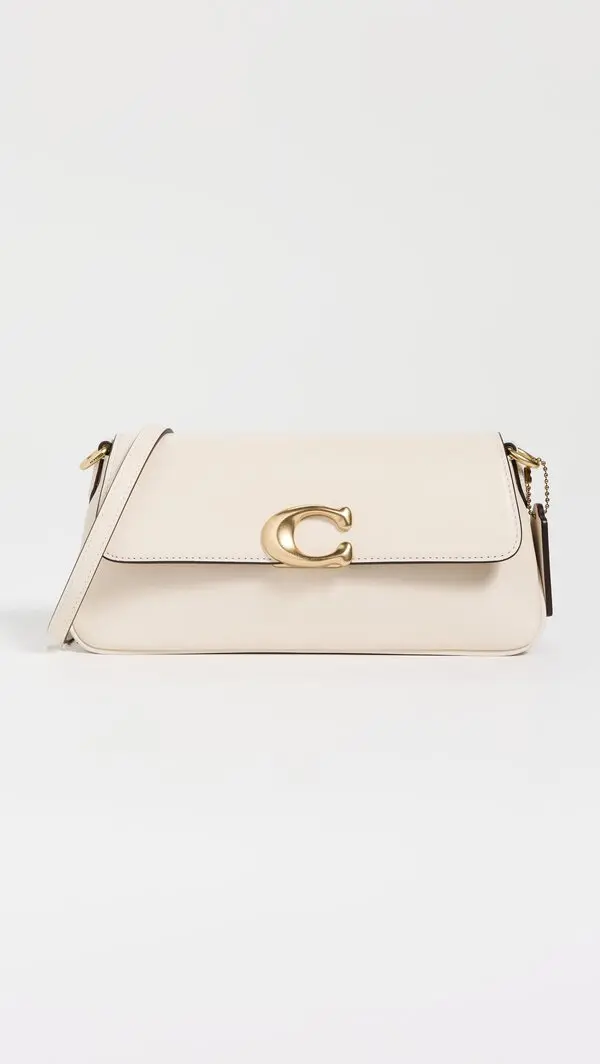 COACH Refined Calf Leather Jet Shoulder Bag - Chalk