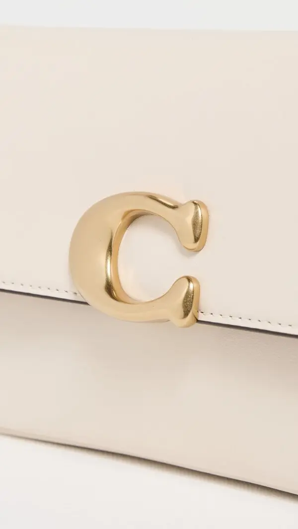 COACH Refined Calf Leather Jet Shoulder Bag - Chalk