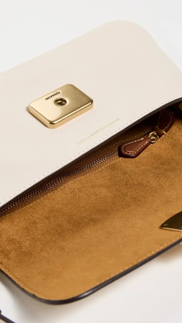 COACH Refined Calf Leather Jet Shoulder Bag - Chalk