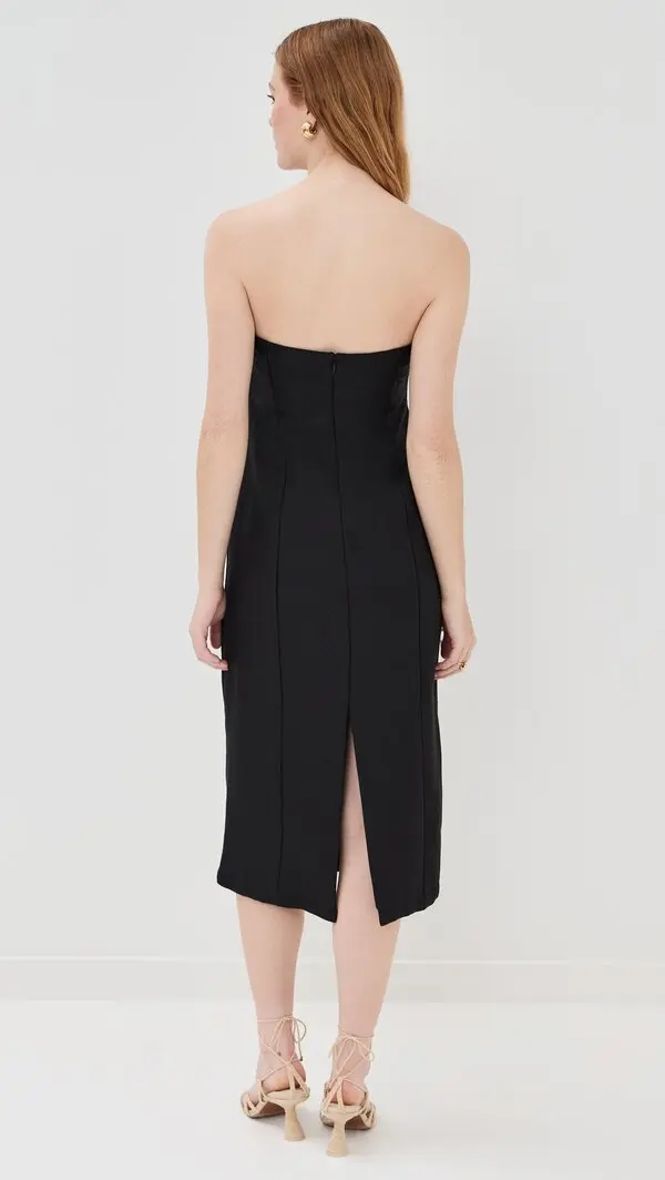 knee length dresses for ladies Pleated Keyhole Midi Dress | Bloom West Boutique main image 1